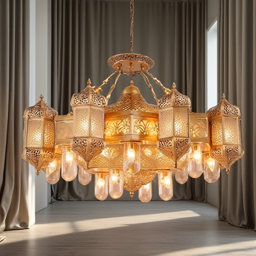 Quality 6-Light Vintage Copper Chandelier with Dimmable Medium Size for sale