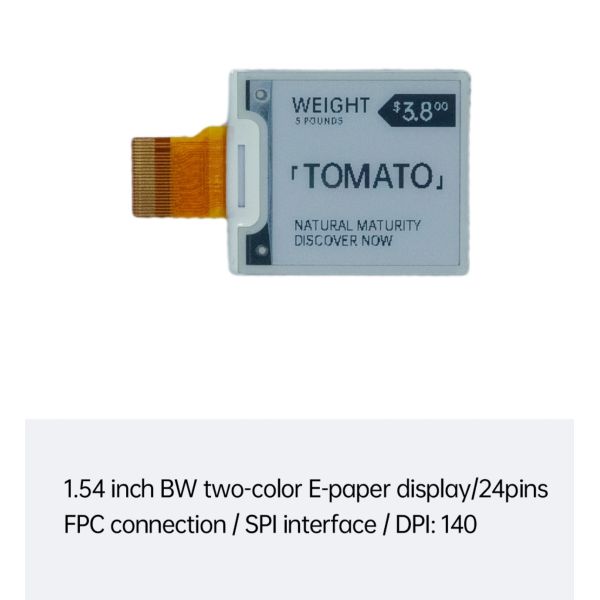 Quality 1.54inch Black & White E Ink Display with SPI Interface for Electronic Shelf Labels and Smart Home for sale