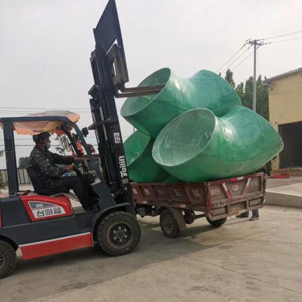 Quality Customization Anti Oxidation FRP Elbow Flanged Glass For Water Gas Oil Convey for sale