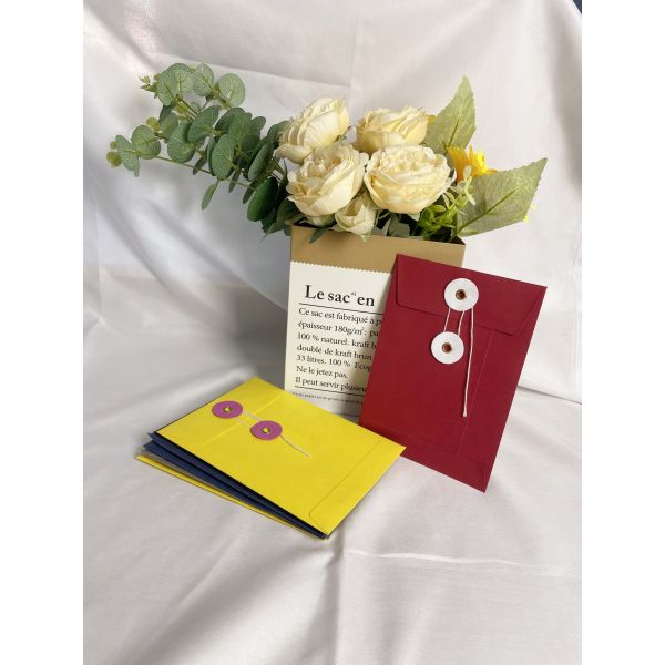 Quality 180gsm Coloured Paper String Envelope Logo Printing for Office Business for sale