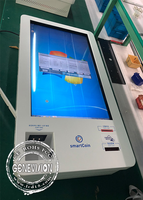 Quality Korea Market 32 Inch Infrared Touch LCD Self Service Kiosk Windows Cash Receiver for sale