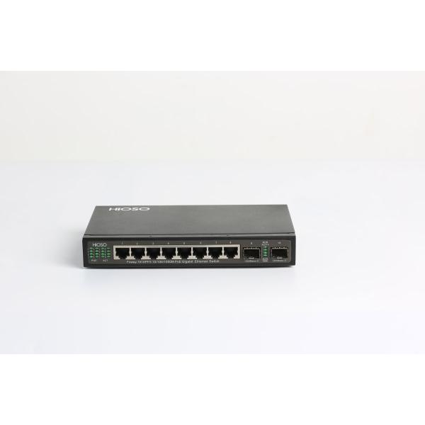 Quality 8 1000M PoE 2 1000M SFP 8 Port Fiber Optic Switch Easy Management for sale