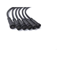 Quality Black M12 4 Pin Waterproof Cable Connector 250V Rated Voltage Male for sale