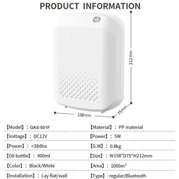 Quality 1000CBM Nano Atomization Large Coverage Aroma Diffuser 400ML Large Capacity Wall for sale