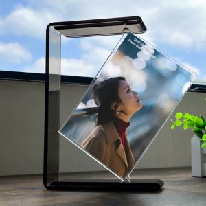 Quality 4 ''X 6'' Stylish Acrylic Photo Frame with Stand Plexiglas Spinning Frame Double for sale