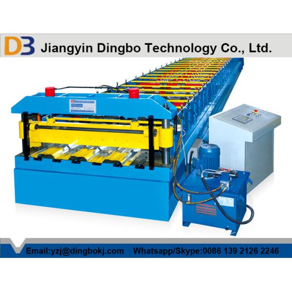 Quality Metal Deck Roll Forming Machinery with High Speed Running with Hydraulic System for sale