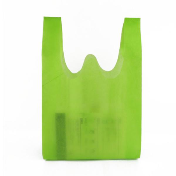 Quality Tote Handle Heat Transfer Non Woven T Shirt Bag Green Anti Pull for sale