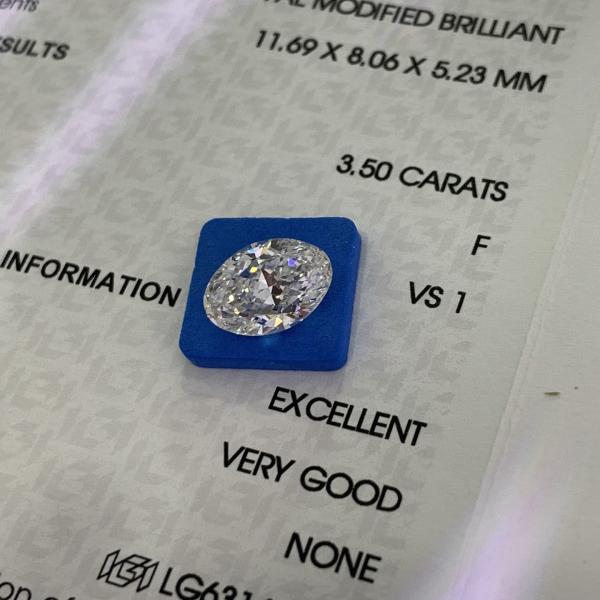 Quality HYF 3.5 Carat VS1 F Synthetic Diamonds Lab Created CVD Diamond for sale