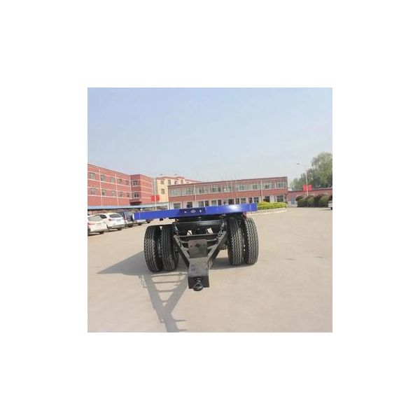 Quality Farm 2-Axles Flat Platform Flatbed Drawbar Full Trailer With Ladder for sale