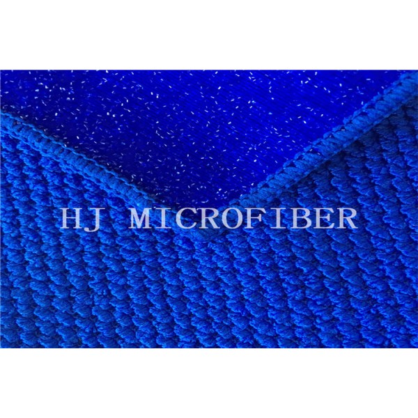 Quality Blue Color Microfiber Cleaning Fabric Jacquard Big Peral Shaped Cloth With PP Hard Wire for sale