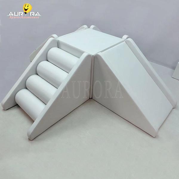 Quality Kids White Soft Play Equipment Playground Ball Pool Pit With Slide for sale