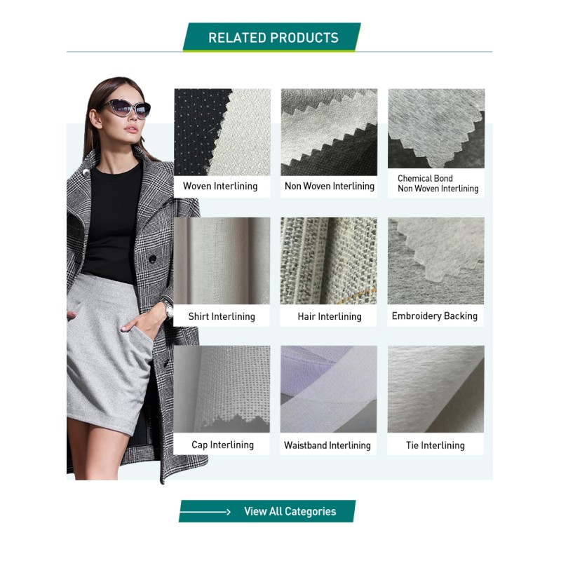 100% polyester woven fusible cap interlining