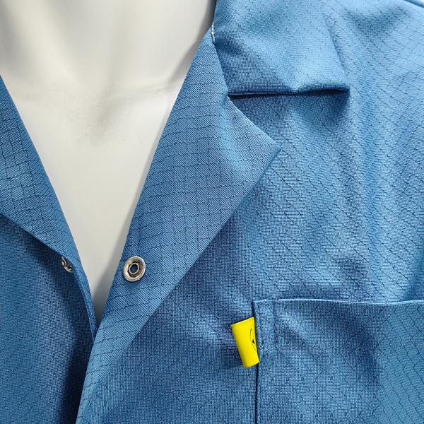 Quality Blue Washable Cleanroom ESD Smock Antistatic Clothes Garment with 96% Polyester for sale