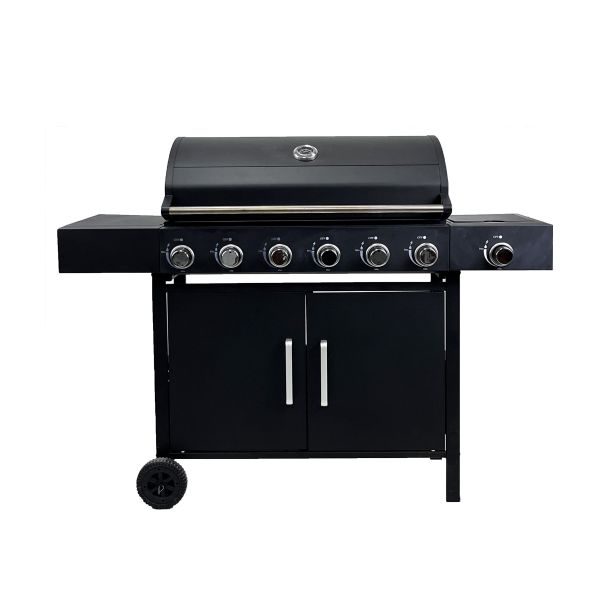 Quality Customized Logo Acceptable 6 Burner Steel German Gas Trolley BBQ Grill for Outdoor for sale
