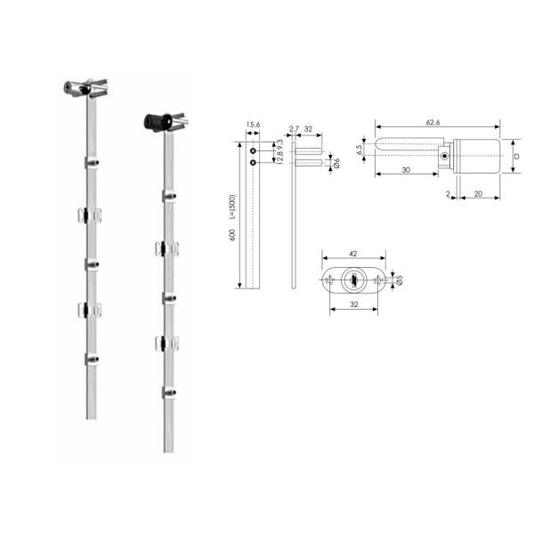 Quality Furniture 3 Unit Front Drawer Lock / Safety Locks For Dresser Drawers for sale