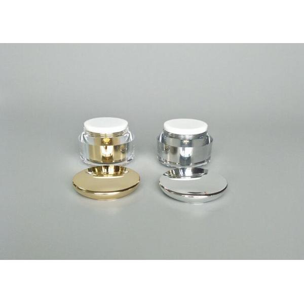 Quality Silver / Golden Cosmetic Cream Jar , Empty Acrylic Round Cream Jar for sale