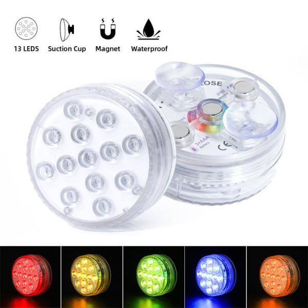 Quality Color Changing Remote Control Submersible LED Lights With Magnet Suction Cups for sale