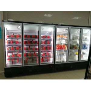 Quality Digital Thermostat Plug In Upright Glass Door Freezer for sale