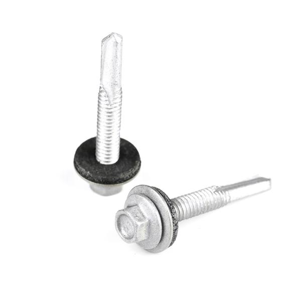 Quality Wafer Head Hex Tek 5.5x38 Bi Metal DIN7504 Bimetallic Self Drilling Screw with EPDM Washer for sale