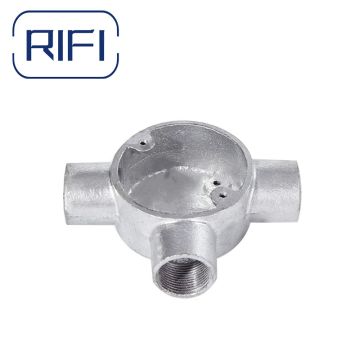 Quality Tee 3 Way Hot Dip Galvanised Circular Junction Box For Electrical Installations for sale