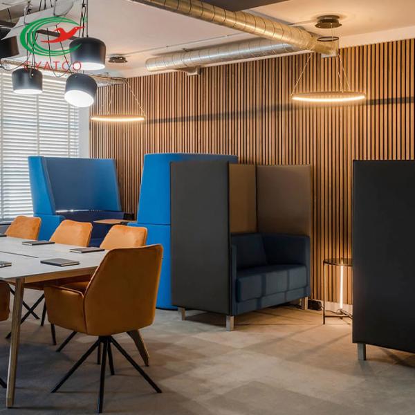 Quality Interior Wood Timber Slat Wall Panels Fire Retardant Harmless for sale