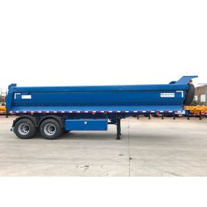 Quality U Box Type 2 Axles Hydraulic Dump Trailer , End Dump Trailers 20cbm for sale