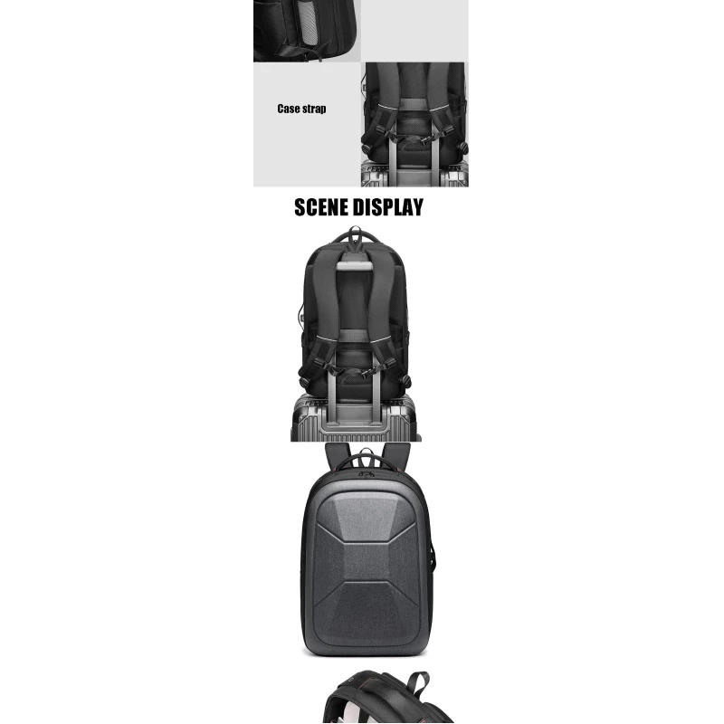 EVA Large Capacity Hard Shell Backpack Men&prime;s Business USB Business Expansion Backpack Computer Bag 17 Inch for Laptop Travel