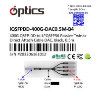 Quality 400G QSFPDD To 4x100G QSFP56 Breakout (Direct Attach Cable) Passive Dac 0.5M for sale