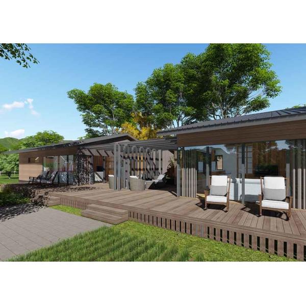 Quality Fine Steel Frame Prefabricated Houses / Removable Simple Wooden House for sale