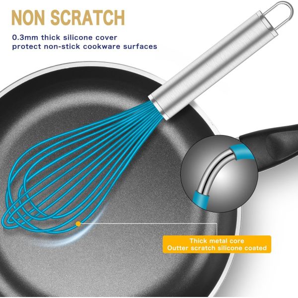 Quality Silicone Whisks and Stirrers Set Non-Slip Kitchen Mixing Tools for sale