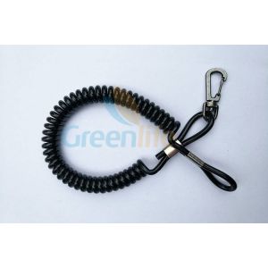 Quality Quick Release Coiled Key Lanyard , Retractable Tool Lanyard With Cord Loop End for sale