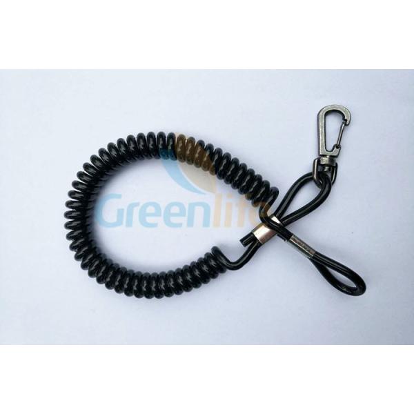 Quality Quick Release Coiled Key Lanyard , Retractable Tool Lanyard With Cord Loop End for sale