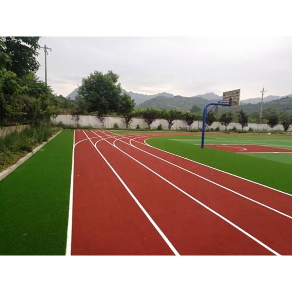 Quality 10mm-15mm Height Red Artificial Grass for Badminton Running Way and Track Sport for sale