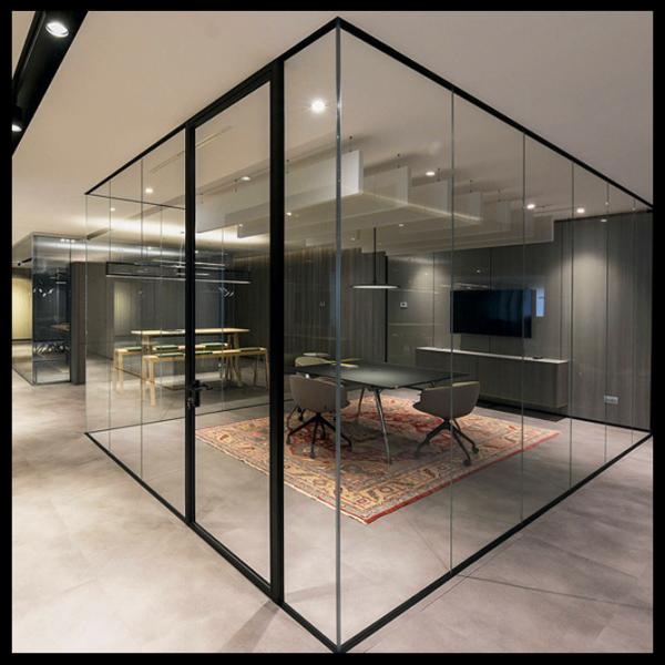 Quality Polished Glass Partition Wall Divider ODM For Commercial for sale