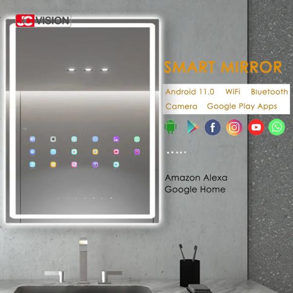 Quality JCVISION Hotel Home Touch Screen Mirror TV Android LED Smart Bathroom Mirror for sale