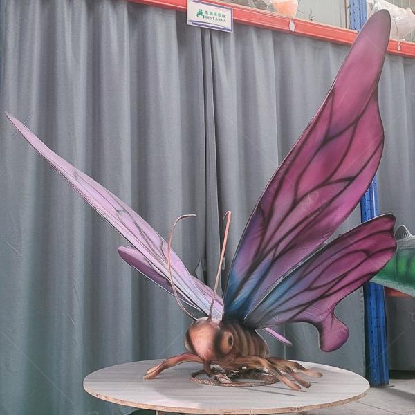 Quality Simulation Animated Butterfly Animatronic Insect Red Color for sale