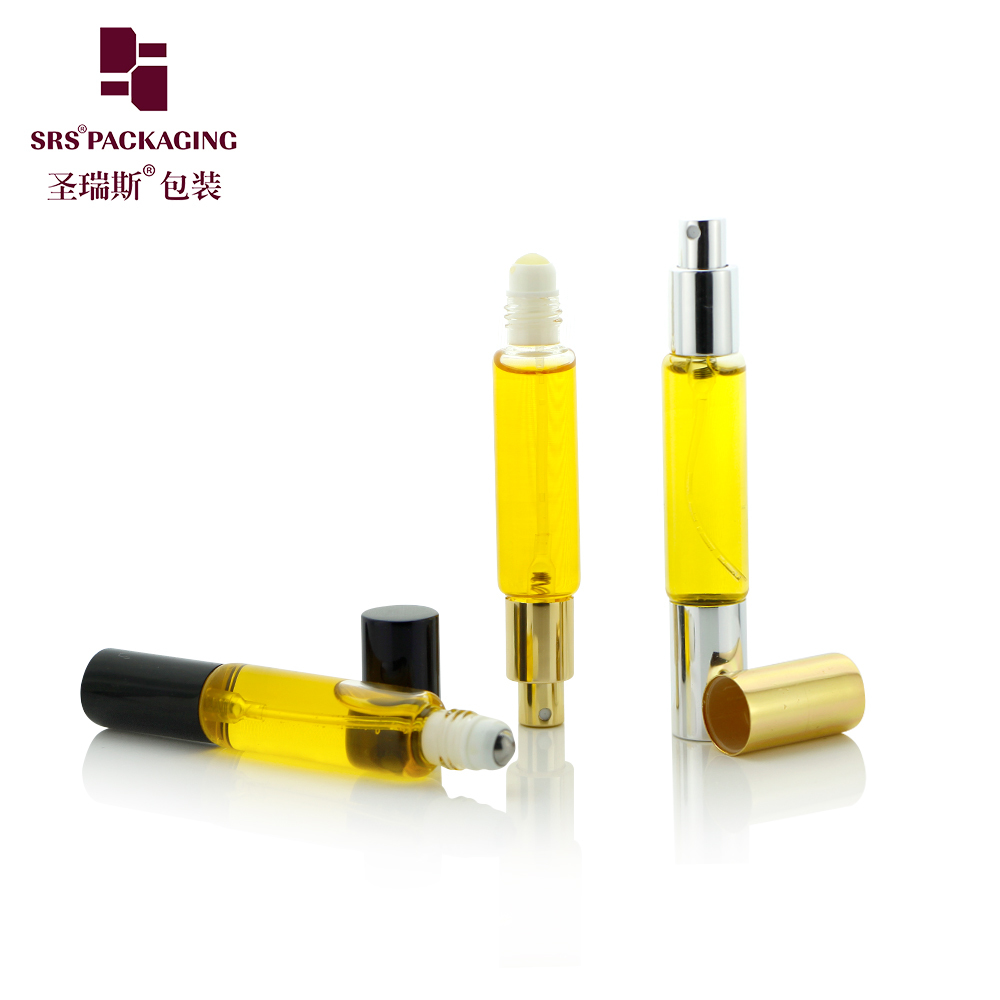 Quality BLPD Mold Empty Transparent Glass Roll On Bottle Dual Double Ended Bottles For for sale