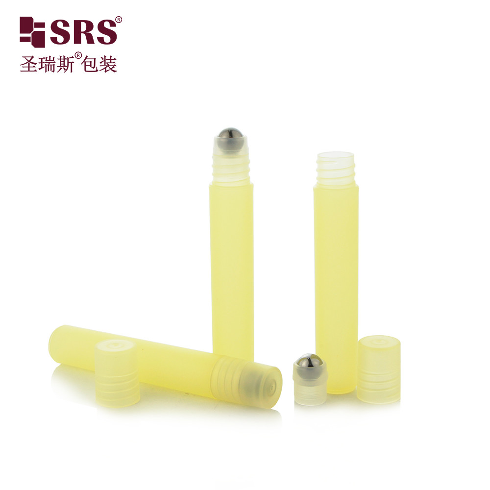 Quality RPP 8ml Empty Injection Custom Yellow Color Matte Finished Eye Serum Roll On for sale