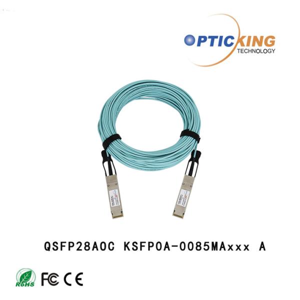 Quality 100m On OM4 MMF 100G QSFP28 AOC Active Optical Cable 70m On OM3 MMF for sale