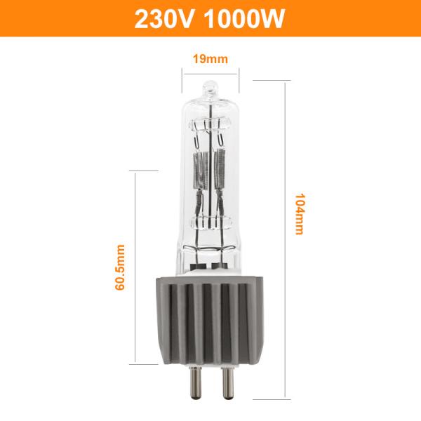 Quality 230V 1000W G9.5 Quartz Tungsten Halogen Bulb Stage Studio Compatible With OSRAM for sale