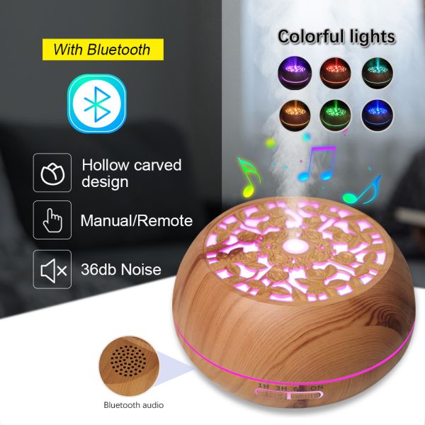 Quality Household Private Mold 550ml BT Wireless Essential Oil Aroma Diffuser Smart for sale