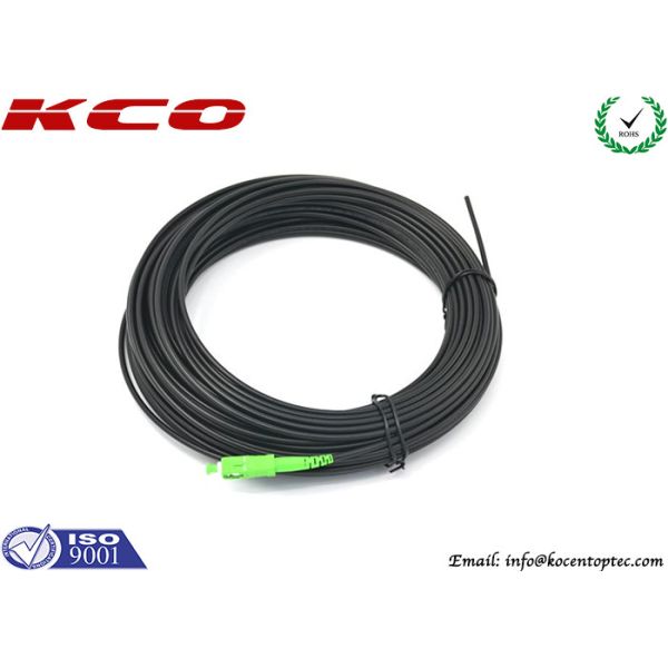 Quality FTTH Drop Fiber Optic Patch Cord SC/APC-SC/APC Single Mode Simplex Black Color LSZH Cable for sale