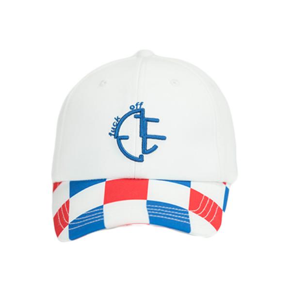 Quality White 6 Panel Dad Hat / Custom Embroidery Logo Printing Bill Metal Bucket Baseball Sport Cap for sale