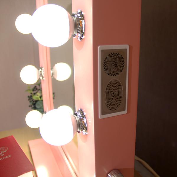 Quality Framed Makeup Mirror With Lights Smart Dimming Pink Led Makeup Mirror for sale