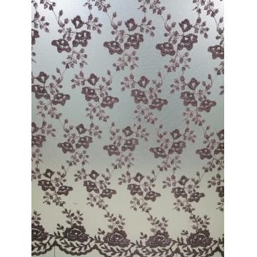 Quality 49 Inch Pink 3D Floral Soft Tulle Mesh Fabric for sale