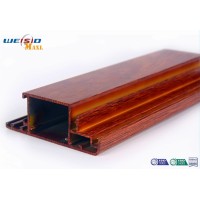 Quality Wood Grain Surface AA6063 T5 Aluminium Extrusions Profiles For Door / Windows for sale