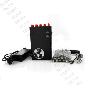 Quality 10 Antenna Handheld Cell Phone Signal Jammer Up To 20m Jam Radius Durable for sale