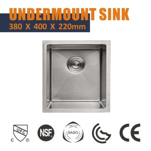 Quality Undermount Stainless Steel Kitchen Sink Cabinet 16 Gauge single Bowl 38x40 for sale
