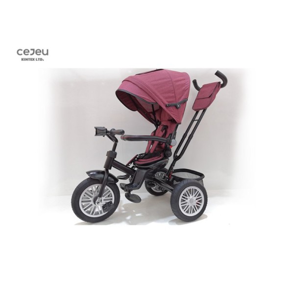 Quality Inflatable Wheels Purple Tricycle Stroller Bike 12KG EN71 for sale