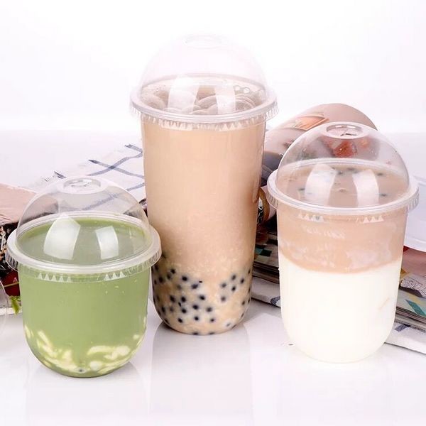 Quality Food Grade Pet Coffee Disposable Plastic Cups 500ml For Cold Cafe Customized for sale